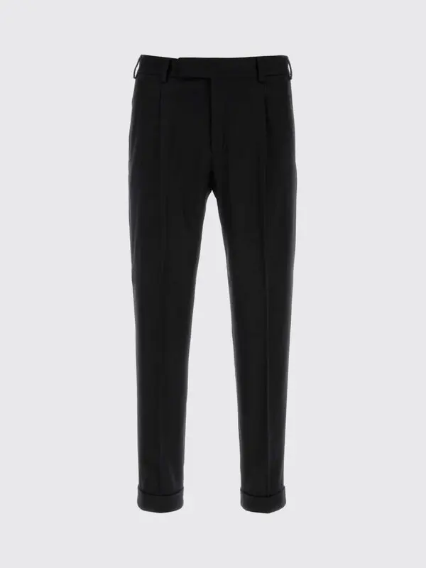 PT TORINO Slim Fit Tailored Trousers In Virgin Wool And Cashmere Blend - Black