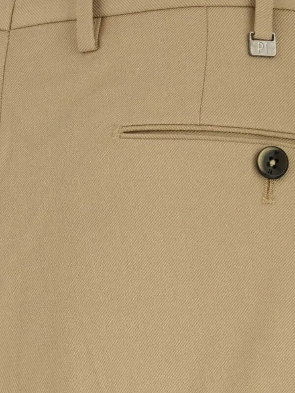PT TORINO Slim Fit Cotton And Silk Tailored Trousers - Brown