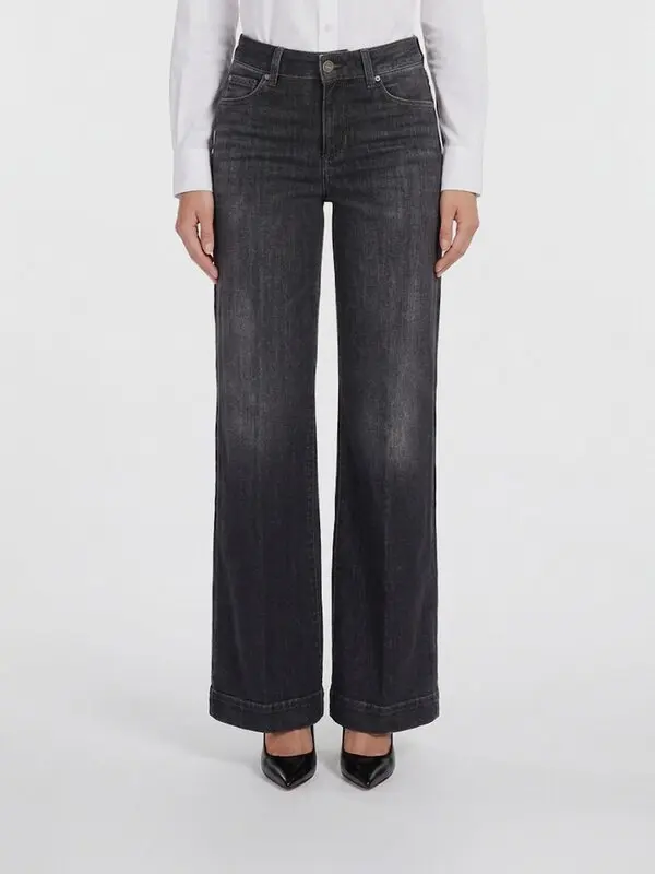 Liu Jo Wide Leg Denim Trousers - Black