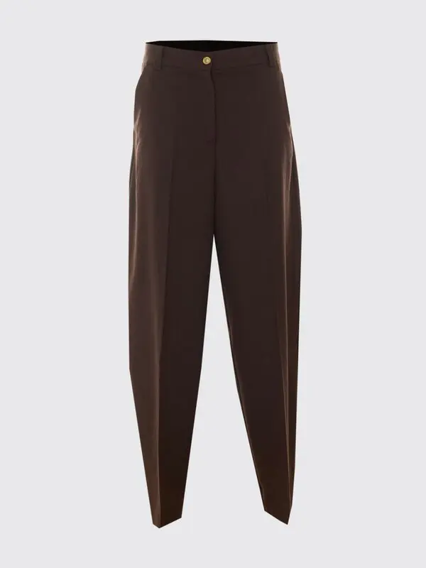 Pinko Slim Fit Skinny Wool Blend Mid-rise Pants - Brown