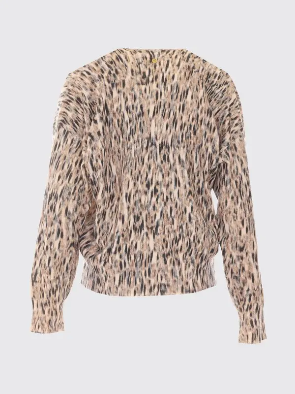 Liu Jo Paisley Print Wool Blend V-neck Sweater - Brown