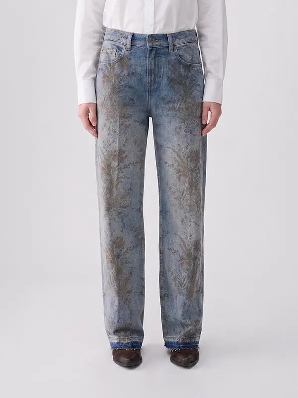 Liu Jo Printed Wide Leg Trousers - Blue