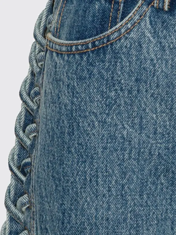 ROTATE BY BIRGER CHRISTENSEN Mid-rise Straight Jeans With Woven Straps