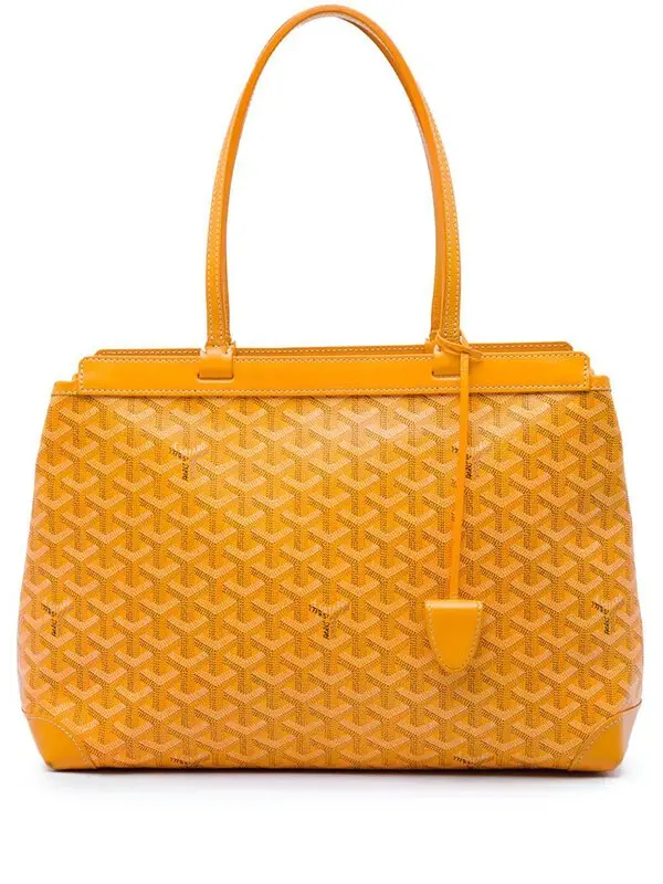 Goyard Ine Bellechasse Pm" Tote Bag In Coated Canvas With Leather Trim - Yellow