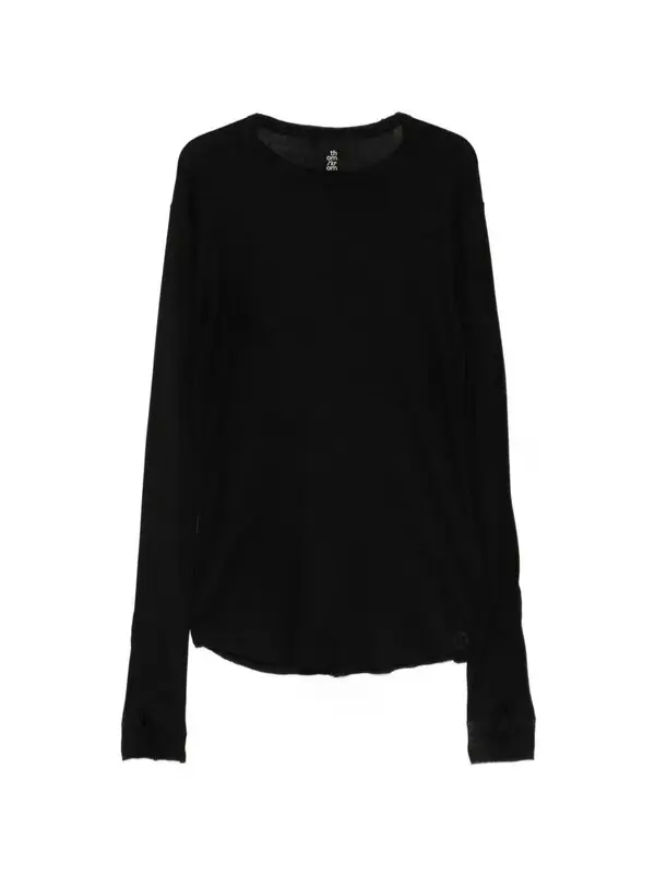 THOM KROM Thumb-slot Raw-edge Long-sleeve T-shirt - Black