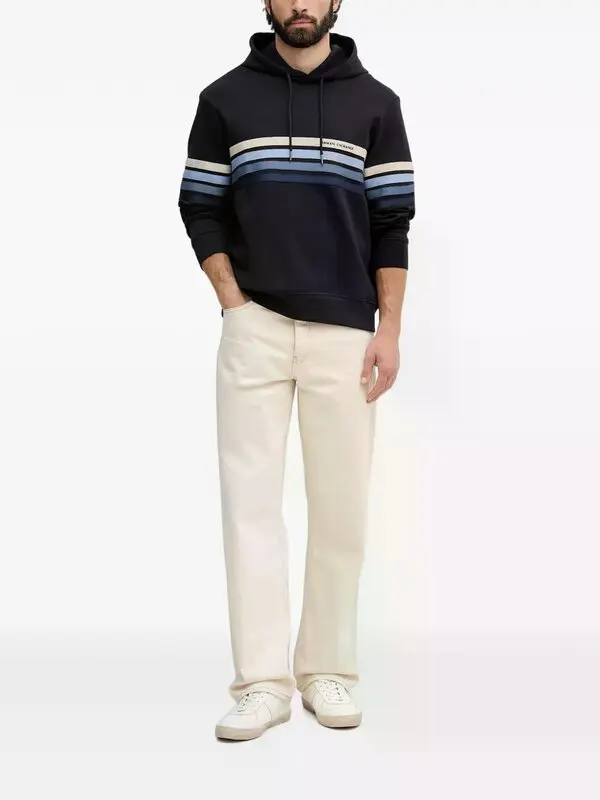 Armani Exchange Logo-print Striped Hoodie