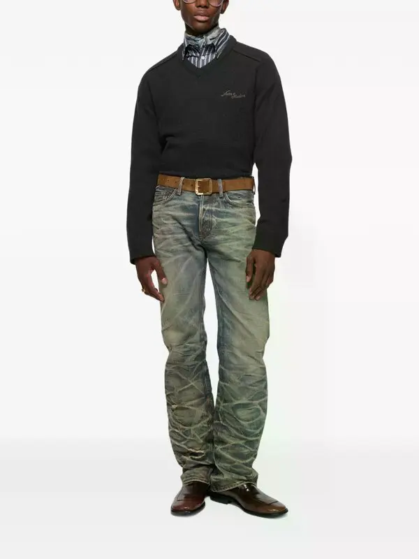 Acne Studios Camel Hair V-neck Sweater