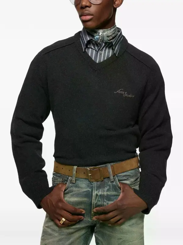 Acne Studios Camel Hair V-neck Sweater