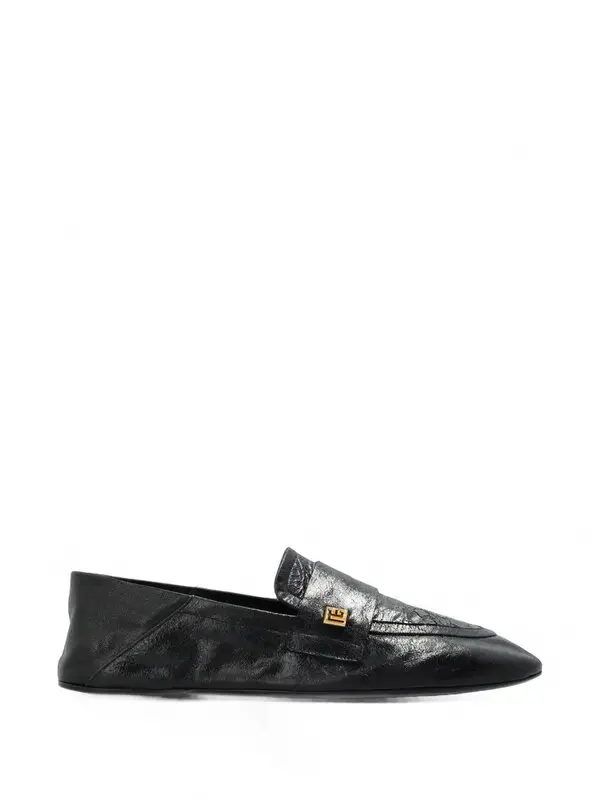 Balmain Logo-plaque Leather Loafers