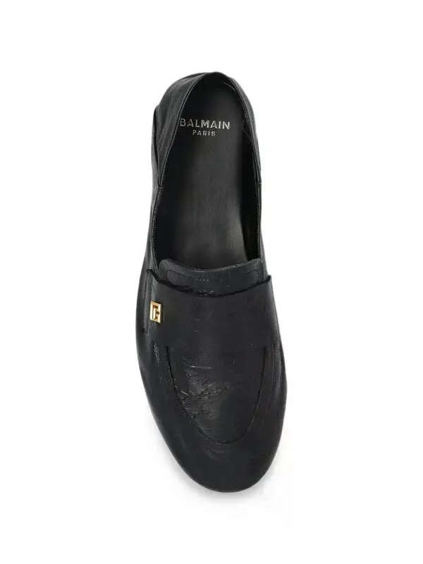 Balmain Logo-plaque Leather Loafers