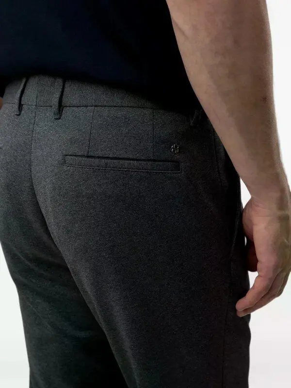 BOSS Slim-fit Trousers In Micro-patterned Fabric - Blue