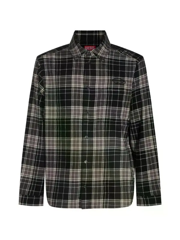 DIESEL® Check-print Logo-patch Shirt
