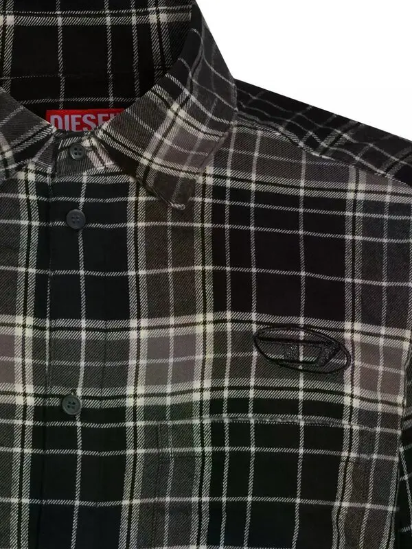 DIESEL® Check-print Logo-patch Shirt