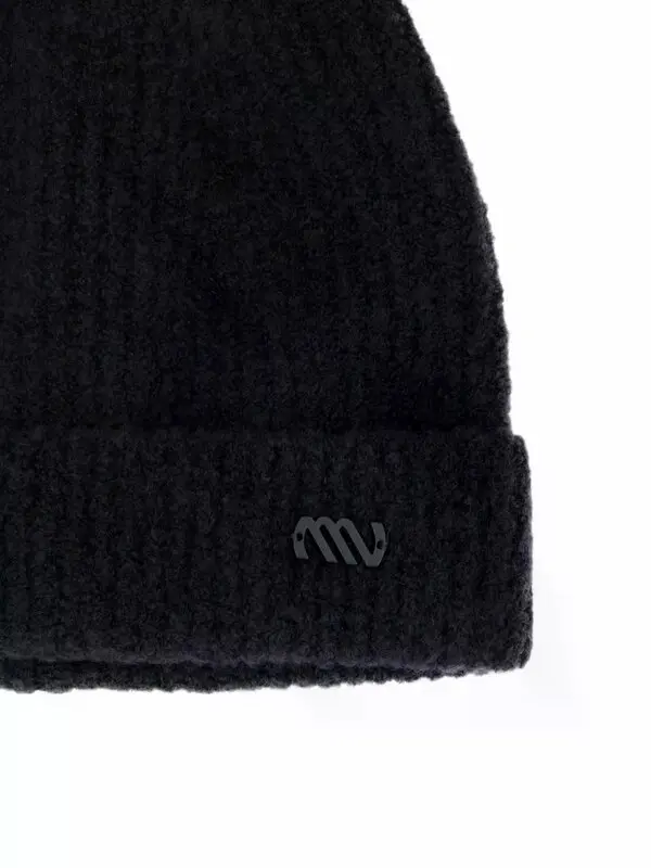 MASSIMO OSTI STUDIO Felted Logo-plaque Bouclé Beanie Hat