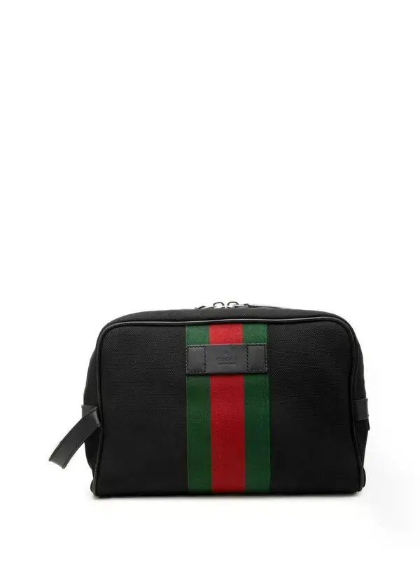 Gucci Techno Canvas Web Clutch Bag - Black