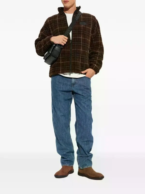 Burberry Check Wool-cashmere Blend Fleece Jacket