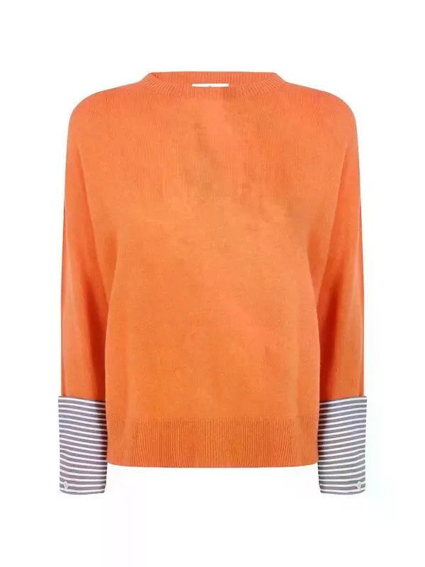 WHYCI Striped-cuff Sweater - Orange
