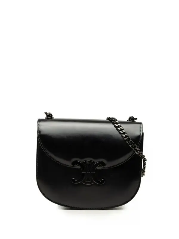 Celine Triomphe Chain Crossbody Bag - Black