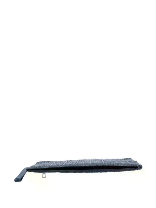 Loewe 2018 Embossed Anagram Calfskin Repeat Double Flat Pouch Clutch Bag