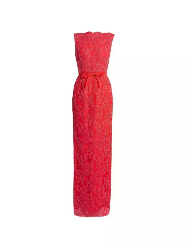 Erdem Floral-lace Sleeveless Gown - Red
