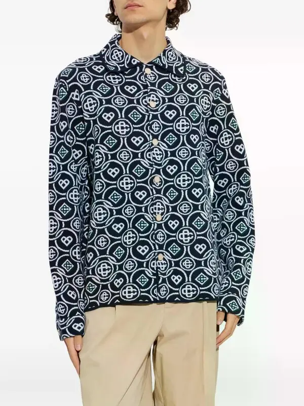 Casablanca Monogram Cardigan - Blue