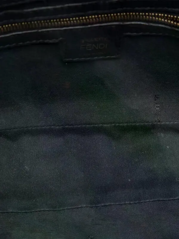 Fendi Zucca Embossed Leather Baguette Satchel