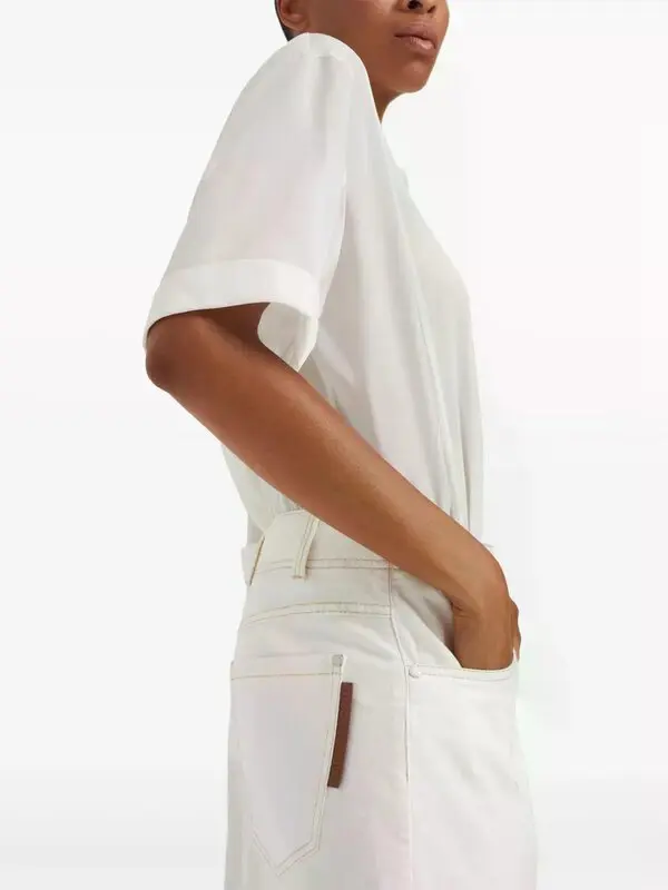 Brunello Cucinelli High-waisted Denim Midi Skirt