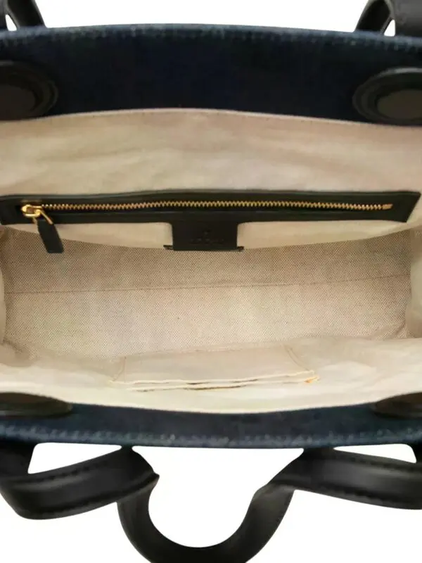 Gucci Embroidered Tiger Denim Tote Bag