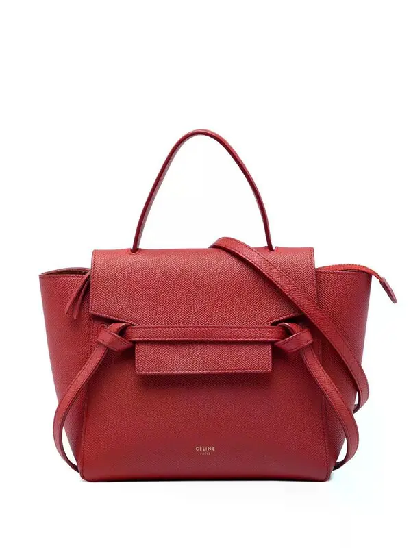 Celine Nano Grained Calfskin Belt Bag Satchel - Red