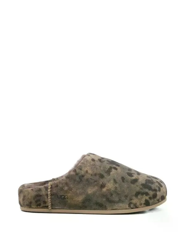 UGG Elea Leopard-print Shearling Slippers - Green