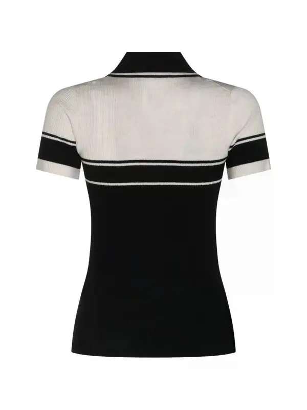 Amiri Rib Knit Slim Polo With Script Logo Embroidery
