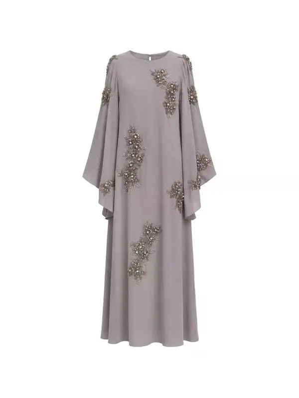 LOODYANA Embroidered Maxi Dress With Cape Sleeves