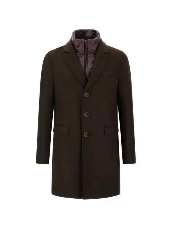 Herno Nylon Ultralight Single-breasted Coat - Brown