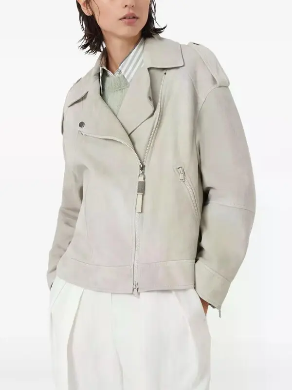 Brunello Cucinelli Zip-up Leather Jacket