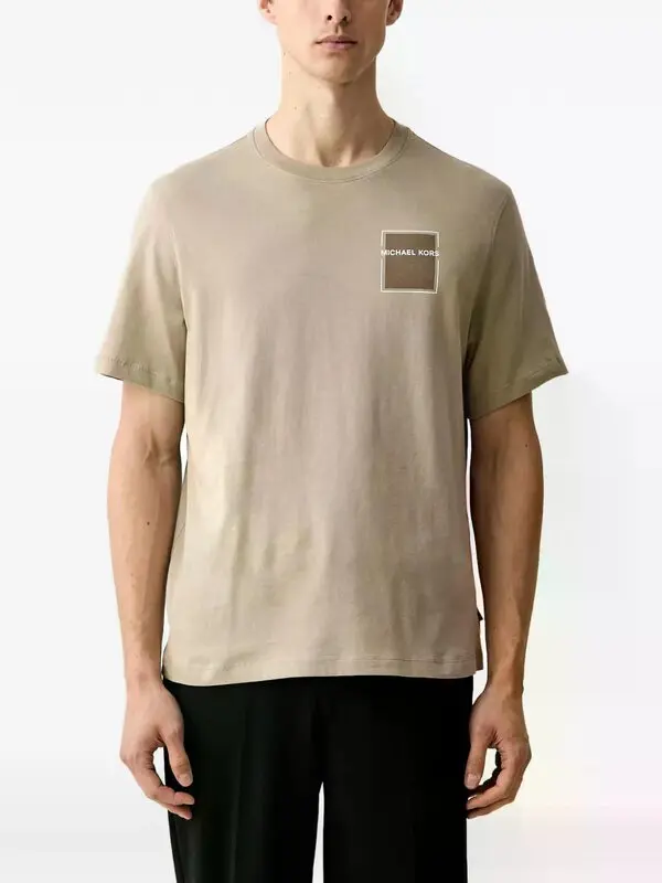 Michael Kors Cotton T-shirt With Graphic Logo - Neutrals