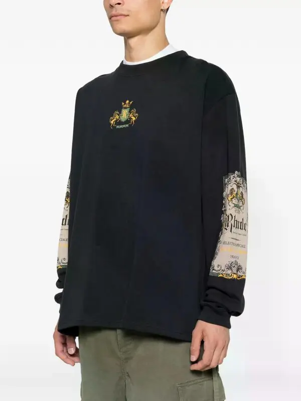 Rhude Bordeaux Reserve Graphic-print Long-sleeve T-shirt