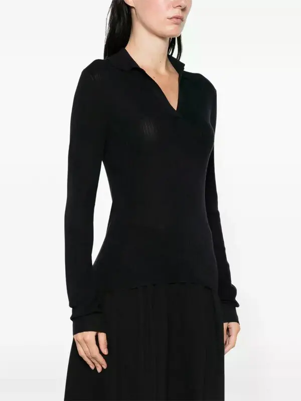 Max Mara Ribbed-knit Polo Sweater