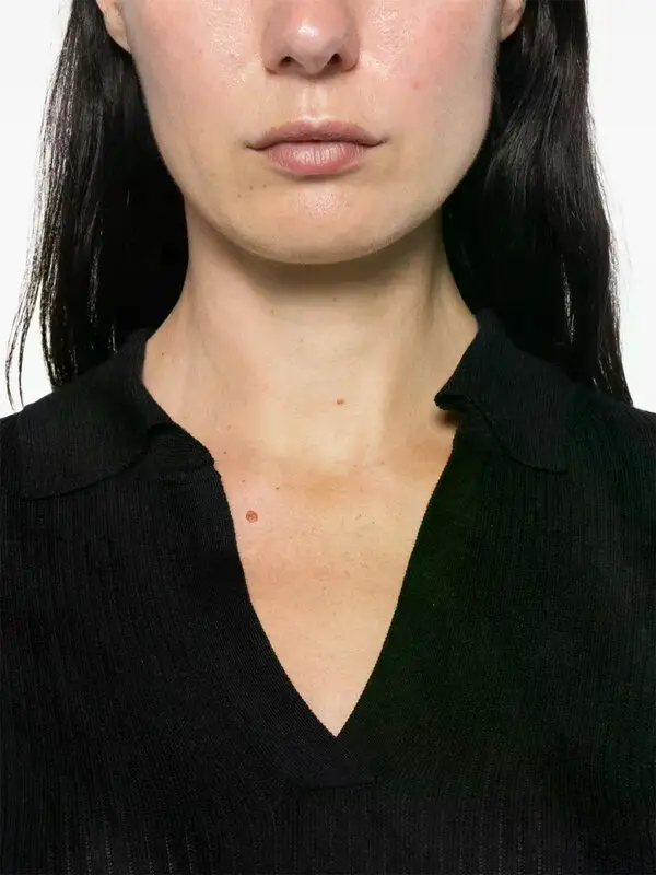 Max Mara Ribbed-knit Polo Sweater