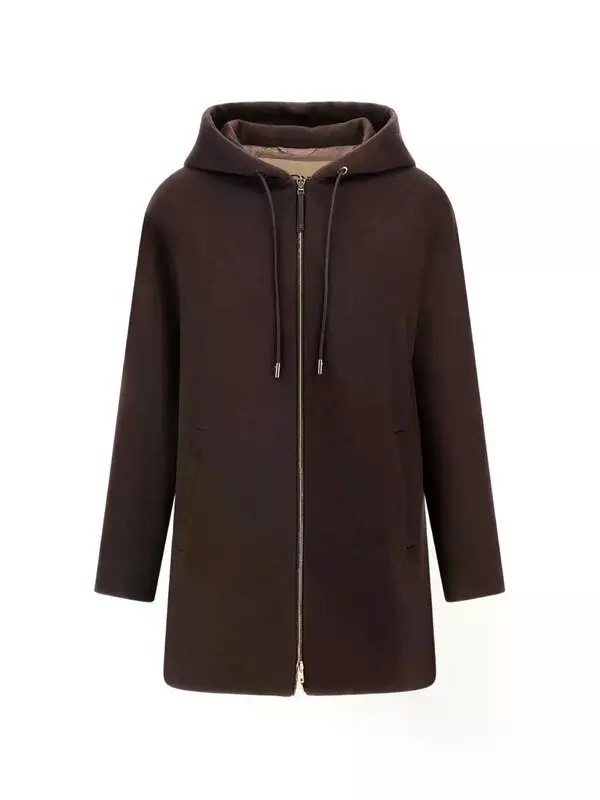 Herno Sable-effect Hooded Jacket - Brown