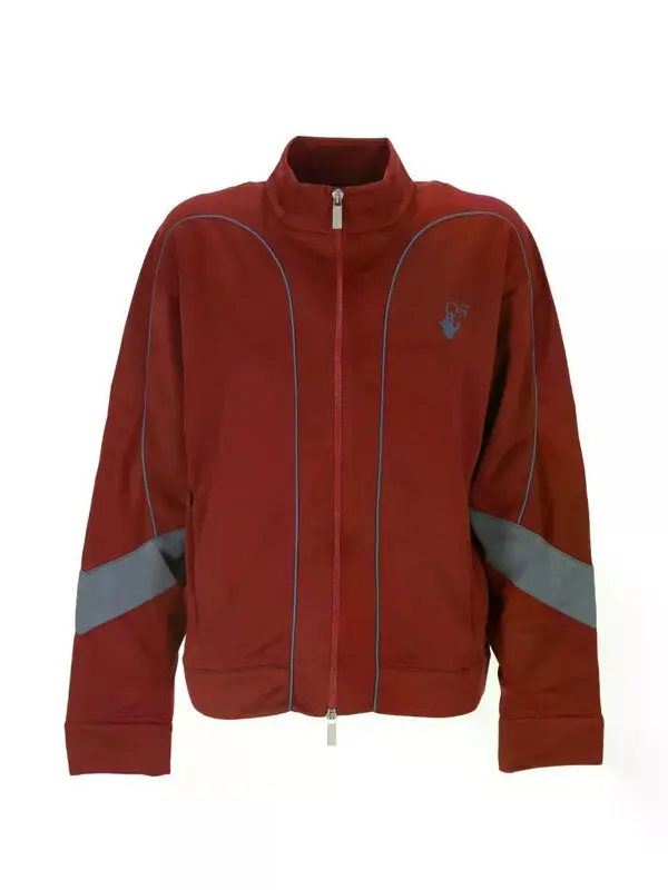 Off-White Piped Logo-print Zip-up Jacket - Red