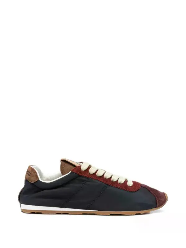 Miu Miu Plume Suede-trim Panelled Sneakers