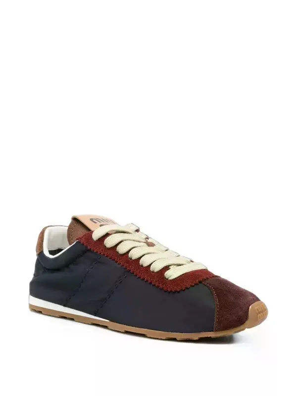 Miu Miu Plume Suede-trim Panelled Sneakers