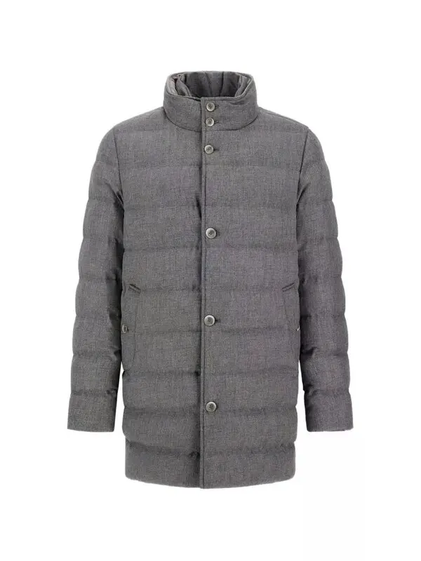 Herno Quilted Wool-blend Carcoat - Grey