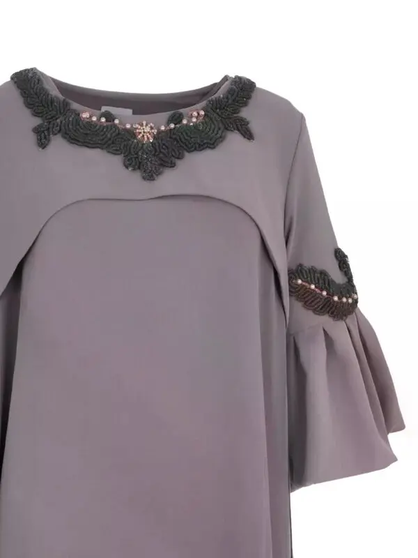 LOODYANA Embroidered Cape Maxi Dress