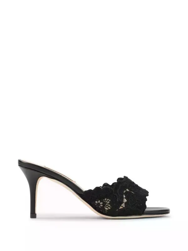 ARTEANA Como Lace-panel Leather Sandals - Black