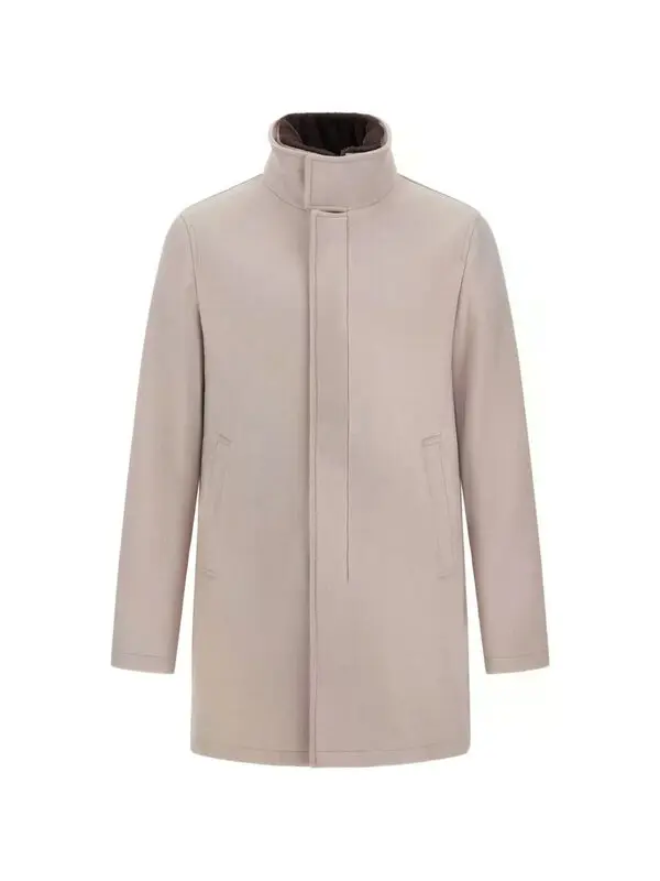 Herno Faux-fur-trim Twill Coat