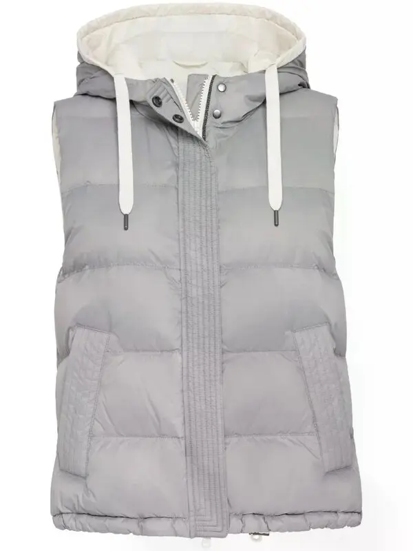 Brunello Cucinelli Quilted Padded Gilet - Grey