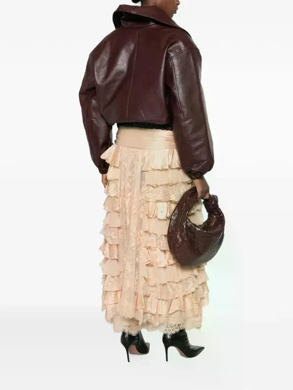 Zimmermann Ruffled Lace-trim Silk Trousers