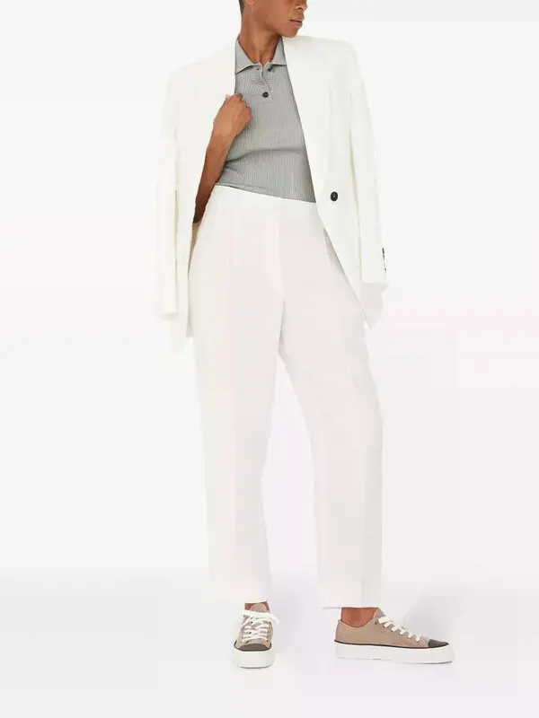 Brunello Cucinelli Fine-ribbed Polo Top