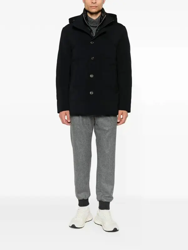 MONTECORE Hooded Button-up Jacket - Black